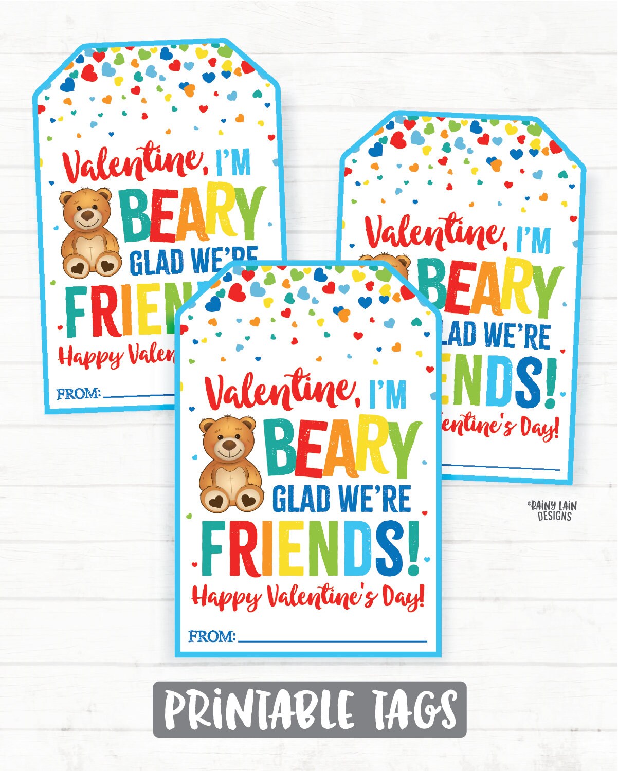 Beary Glad We're Friends Valentine Bear Valentine Gummy | Etsy