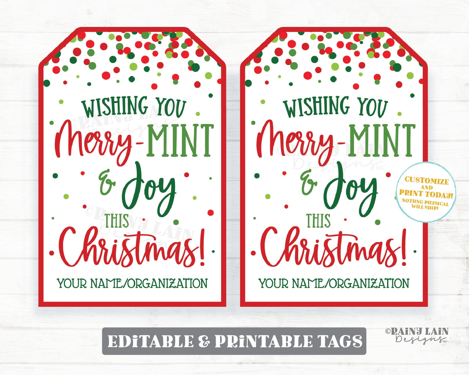 Merry-mint and Joy This Christmas Tag Holiday Mint Thank You - Etsy