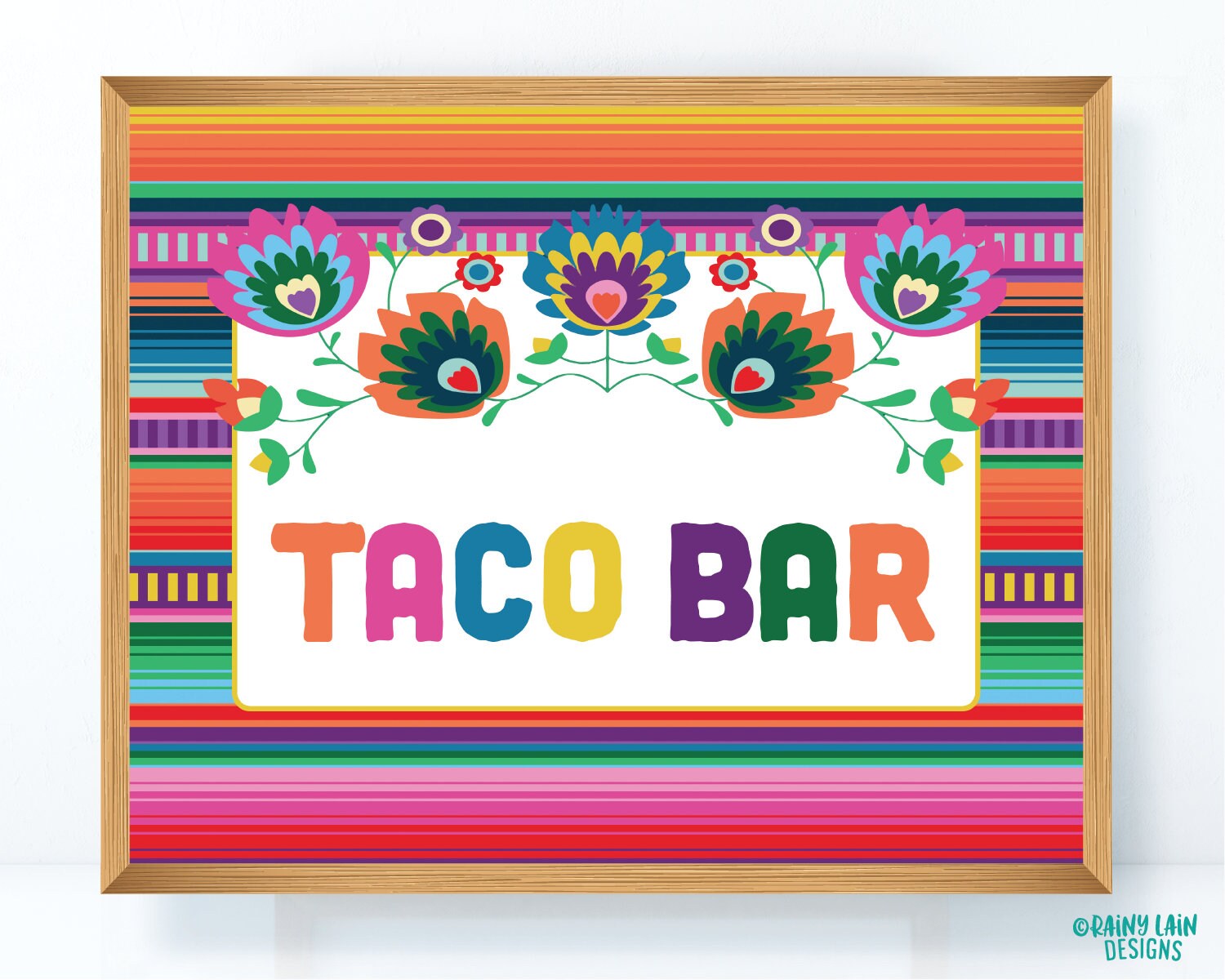 Taco Bar Sign Fiesta Taco Bar Sign Fiesta Theme Signs | Etsy