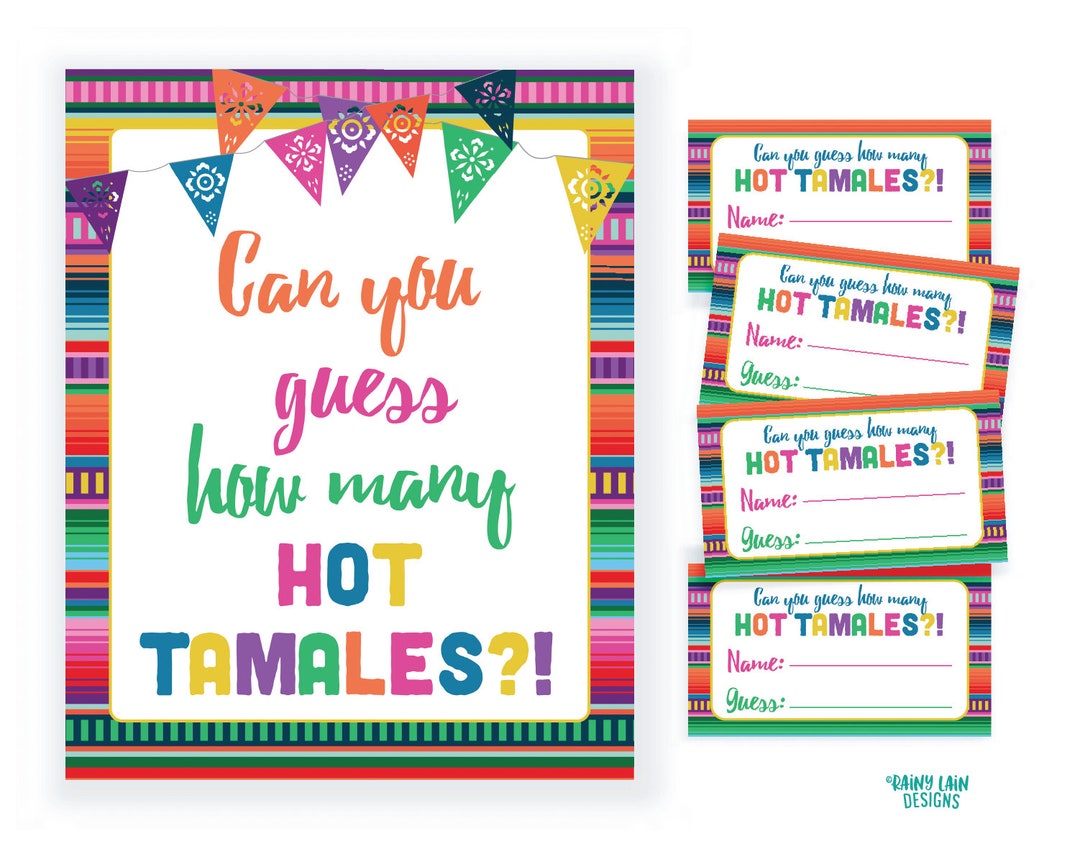 Guess How Many Hot Tamales Game, Baby Fiesta Games, Fiesta Baby Shower ...