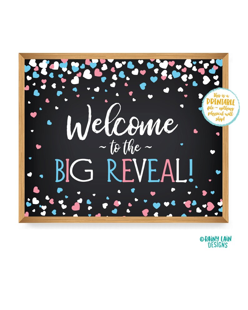 Welcome to the Big Reveal Sign Valentine's Day Gender - Etsy