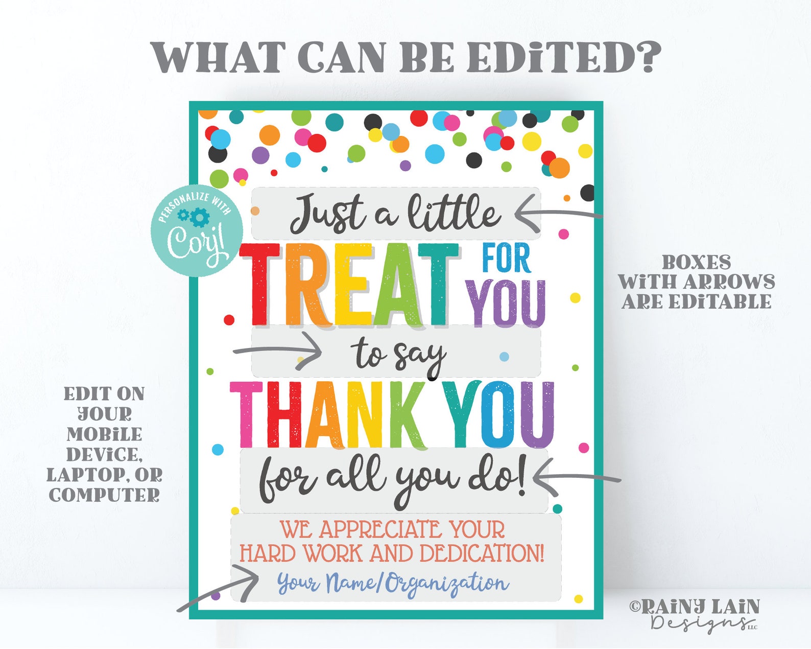 Treat for You to Say Thank You for All You Do Sign Employee ...