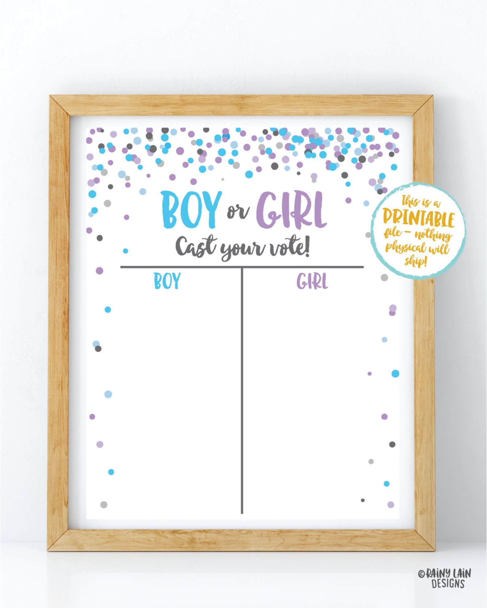 Gender Reveal Voting Poster Printable Gender Reveal Sign - Etsy