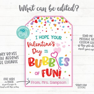 Bubbles of Fun Valentine Tag, I Hope Your Valentine's Day is Bubbles of ...