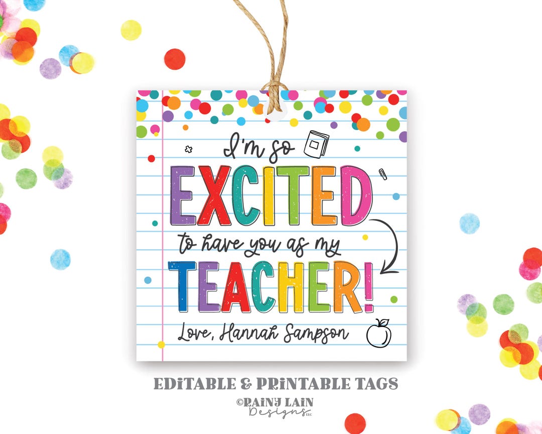 Teacher Gift Tag From Student, First Day of School Teacher Gift Ideas ...