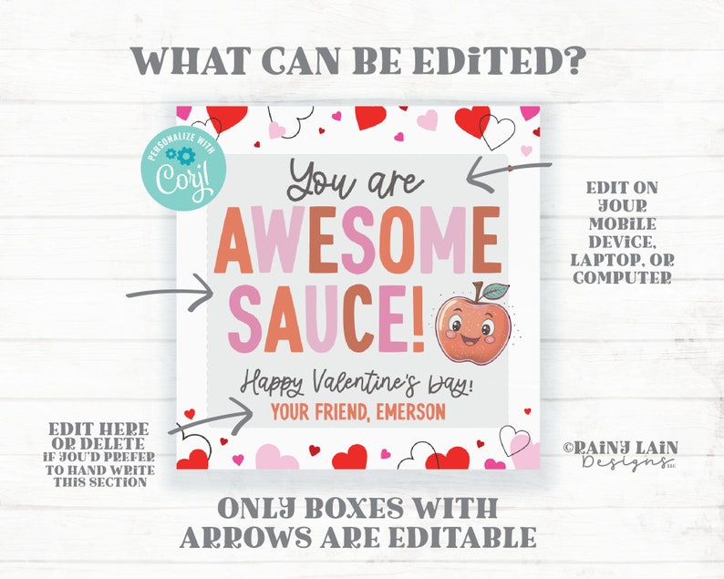 Awesome Sauce Valentine, Applesauce Pouch, Apple Sauce Packet, Non ...