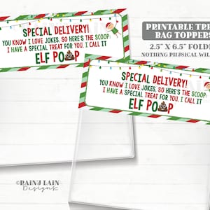 Elf Poop Bag Topper Elf Ideas Treat Tags Christmas Elf Special Delivery ...