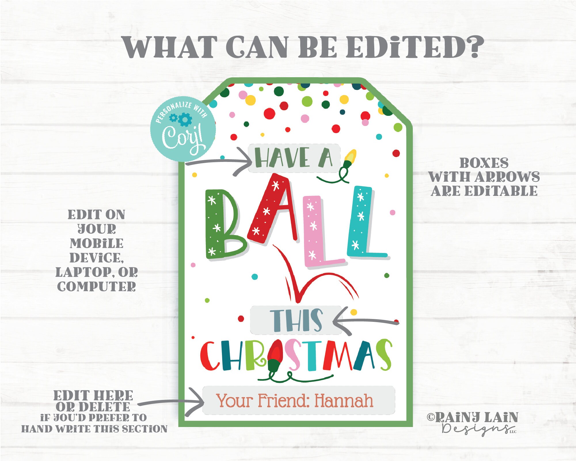 Have a Ball This Christmas Tags Holiday Bouncy Ball Gift Beach Ball ...