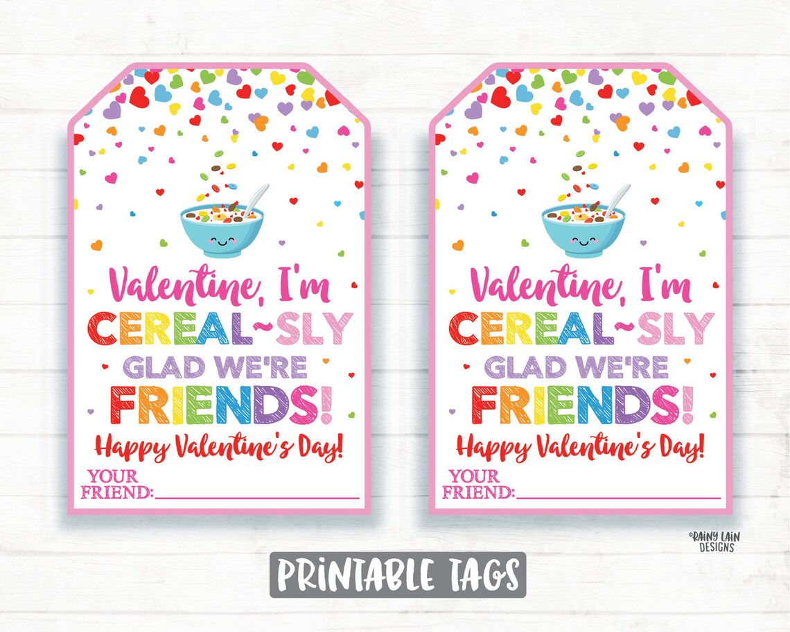 Cereal-sly Glad We're Friends Valentine Cereal Valentine | Etsy