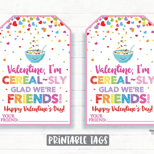 PRINTABLE I'm CEREAL-SLY Glad We're Friends Happy - Etsy