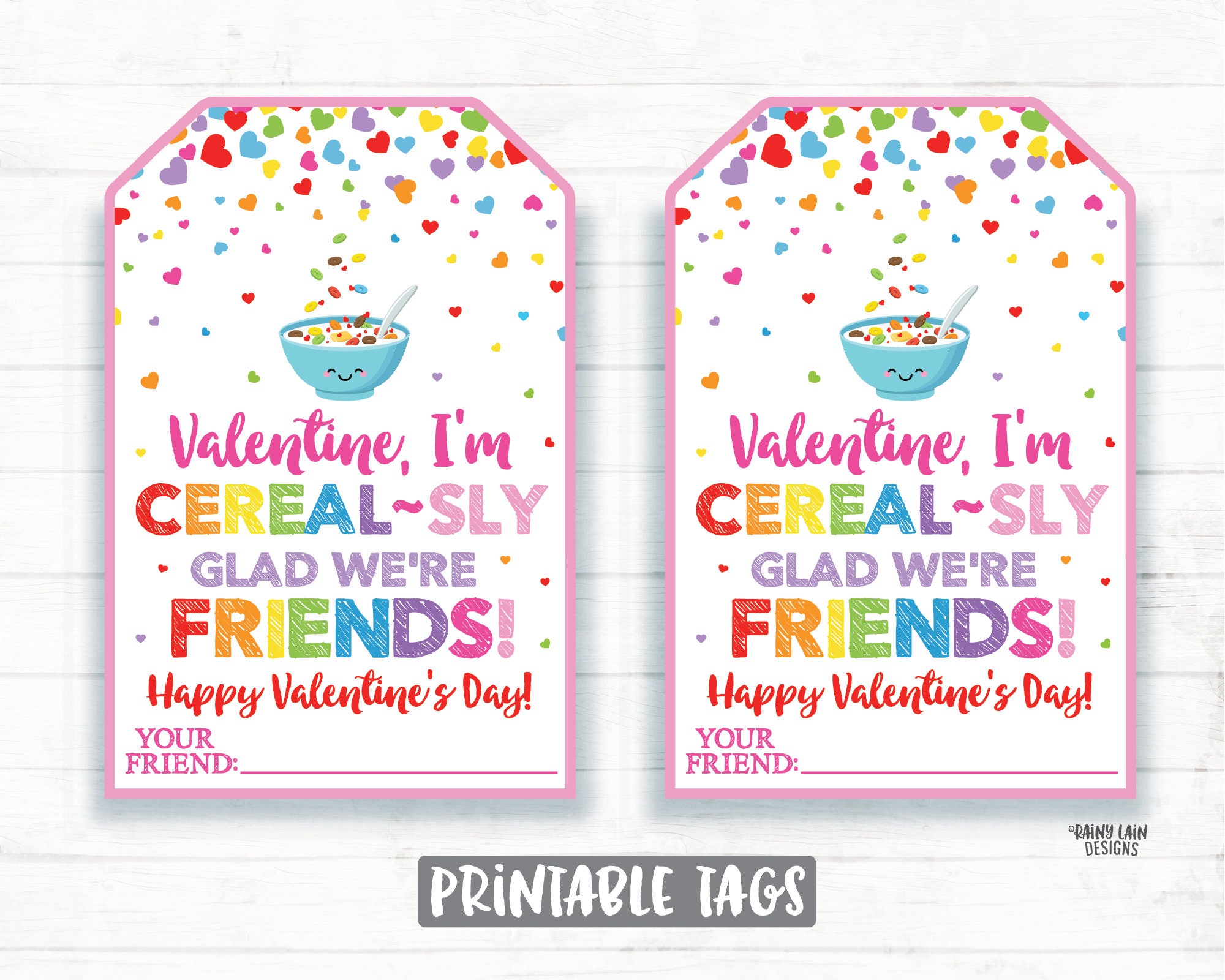 Cereal-sly Glad We're Friends Valentine Cereal Valentine - Etsy