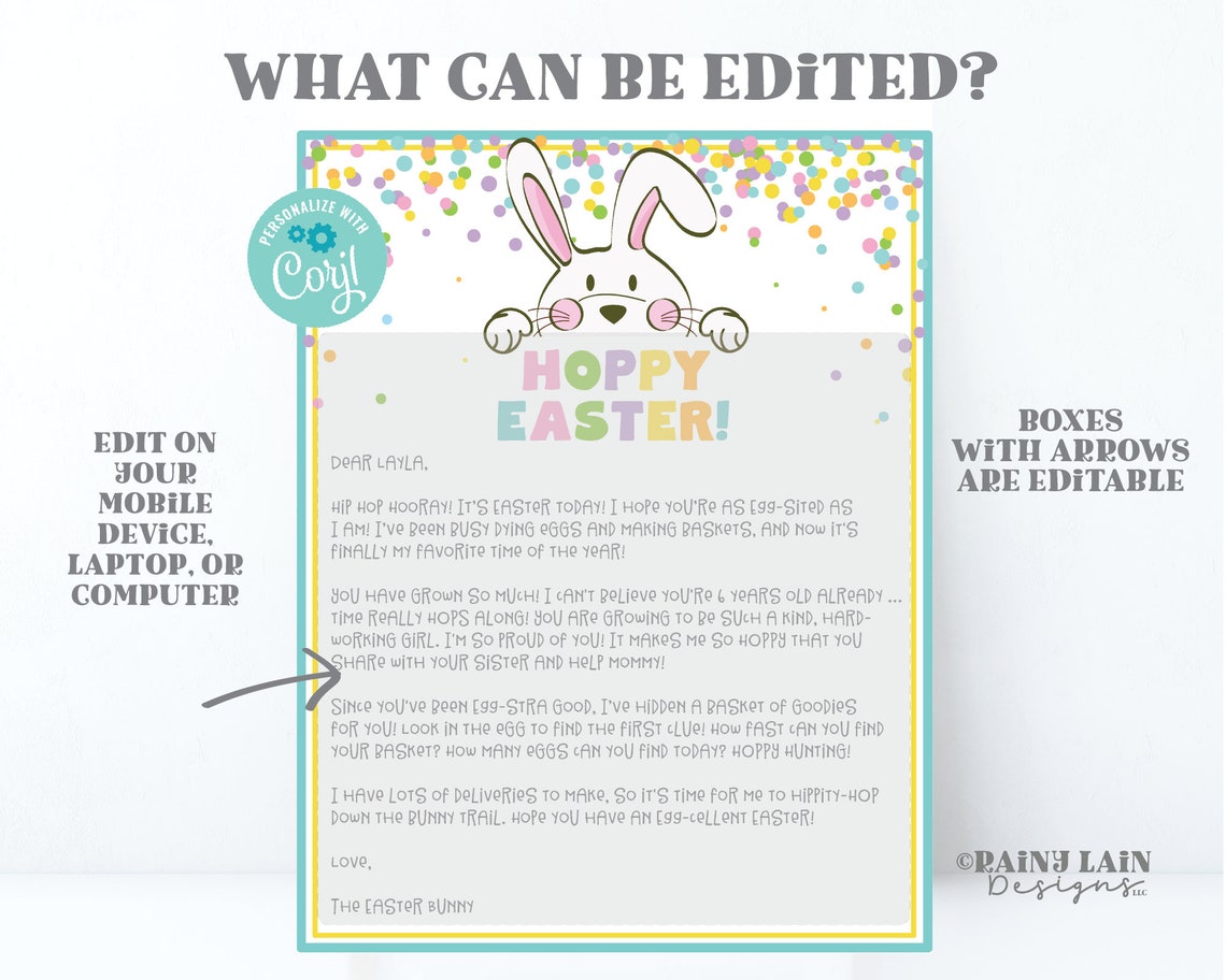 Easter Scavenger Hunt Easter Bunny Letter Easter Egg Hunt - Etsy