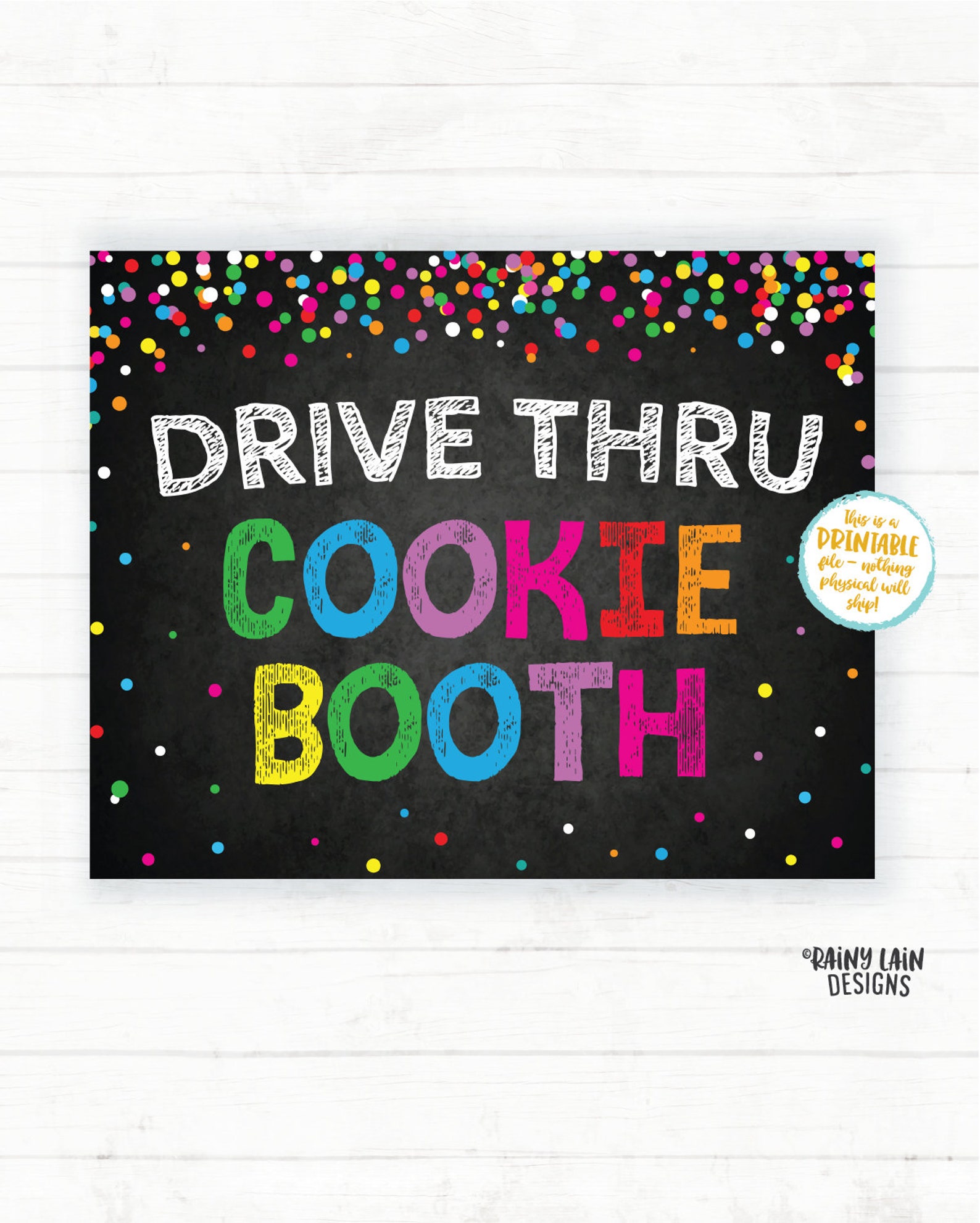 Drive Thru Cookie Booth Sign Cookie Booth Printable Cookie | Etsy