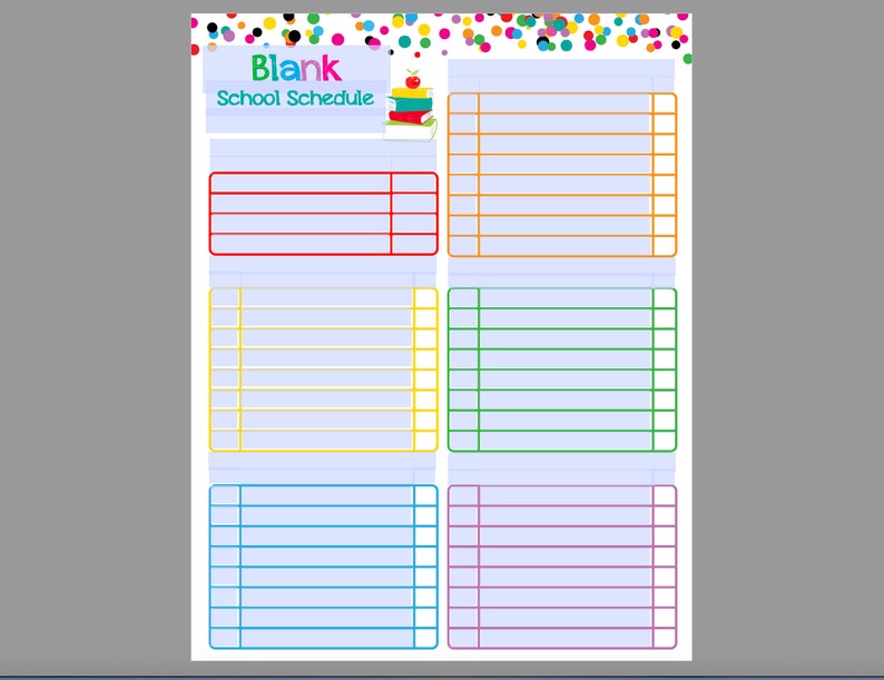 Printable Kids School Schedule Editable Home School Schedule - Etsy