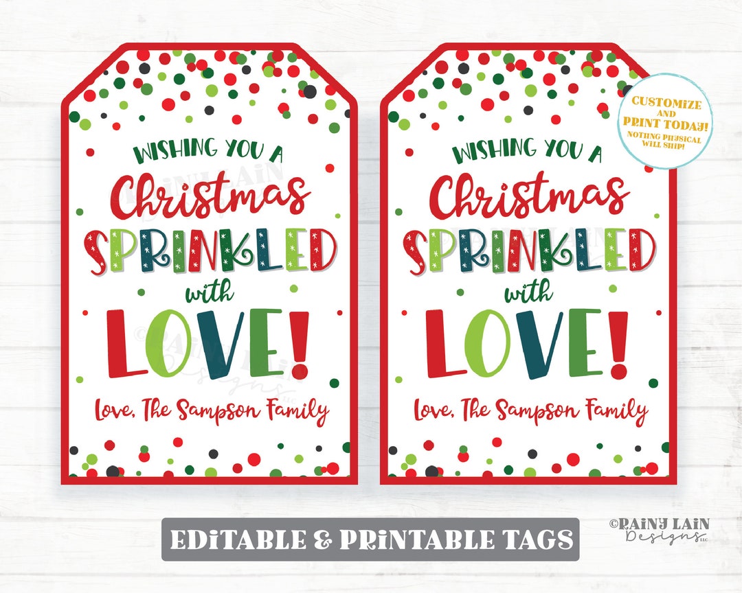 Christmas Sprinkled With Love Tag Treats Sweets Cookies Cupcakes Gift ...