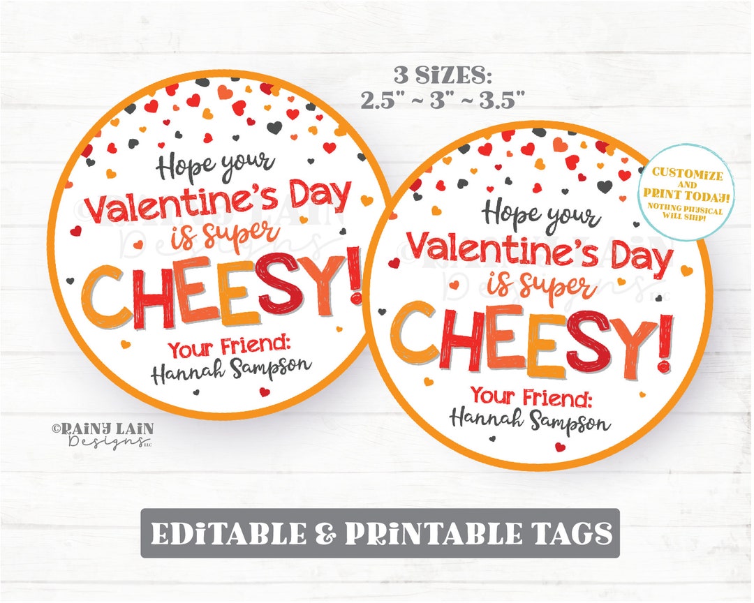 Cheesy Valentine Tag, Valentine's Day Super Cheesy, Cheese Crackers ...