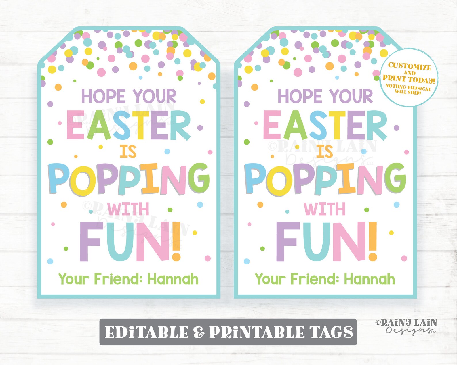Hope Your Easter is Popping With Fun Tags Spring Gift Tags Popcorn Pop ...