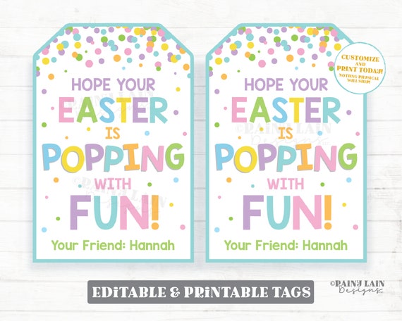 Hope Your Easter is Popping With Fun Tags Spring Gift Tags - Etsy