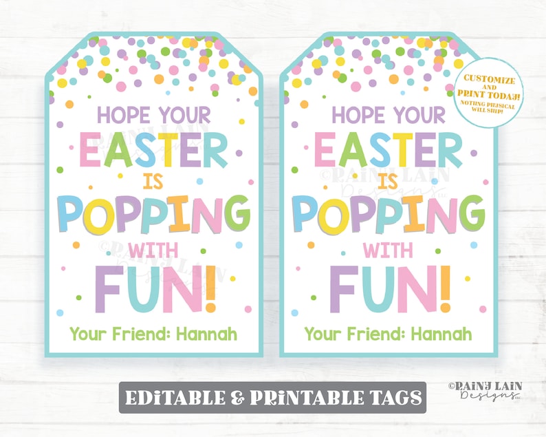 Hope Your Easter is Popping With Fun Tags Spring Gift Tags - Etsy
