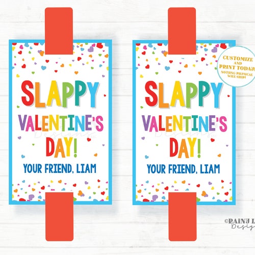 Slap Bracelet Valentine Slappy Valentine's Day Tag Slappy - Etsy