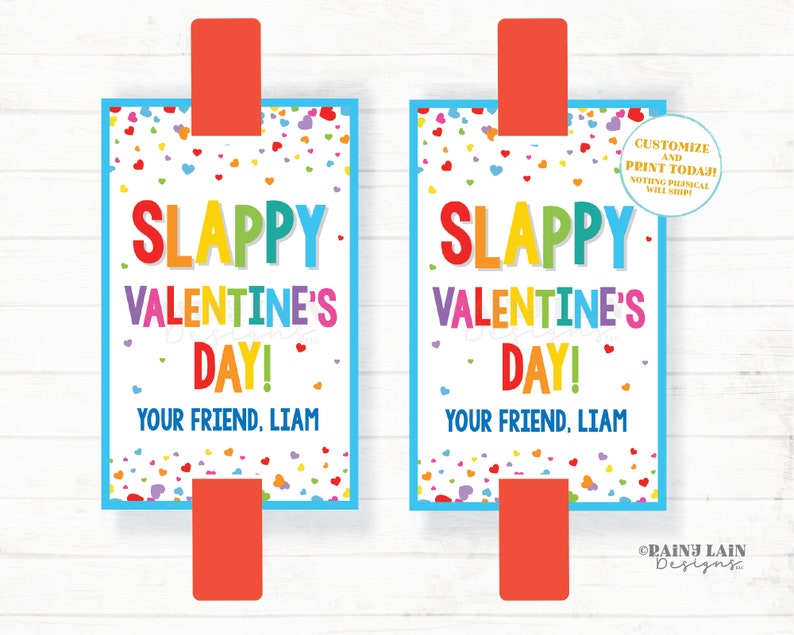 Slap Bracelet Valentine Slappy Valentine's Day Tag Slappy - Etsy