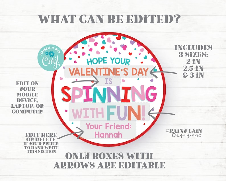 Spinning With Fun Tag Fidget Spinner Valentine Pop Spin Toy - Etsy