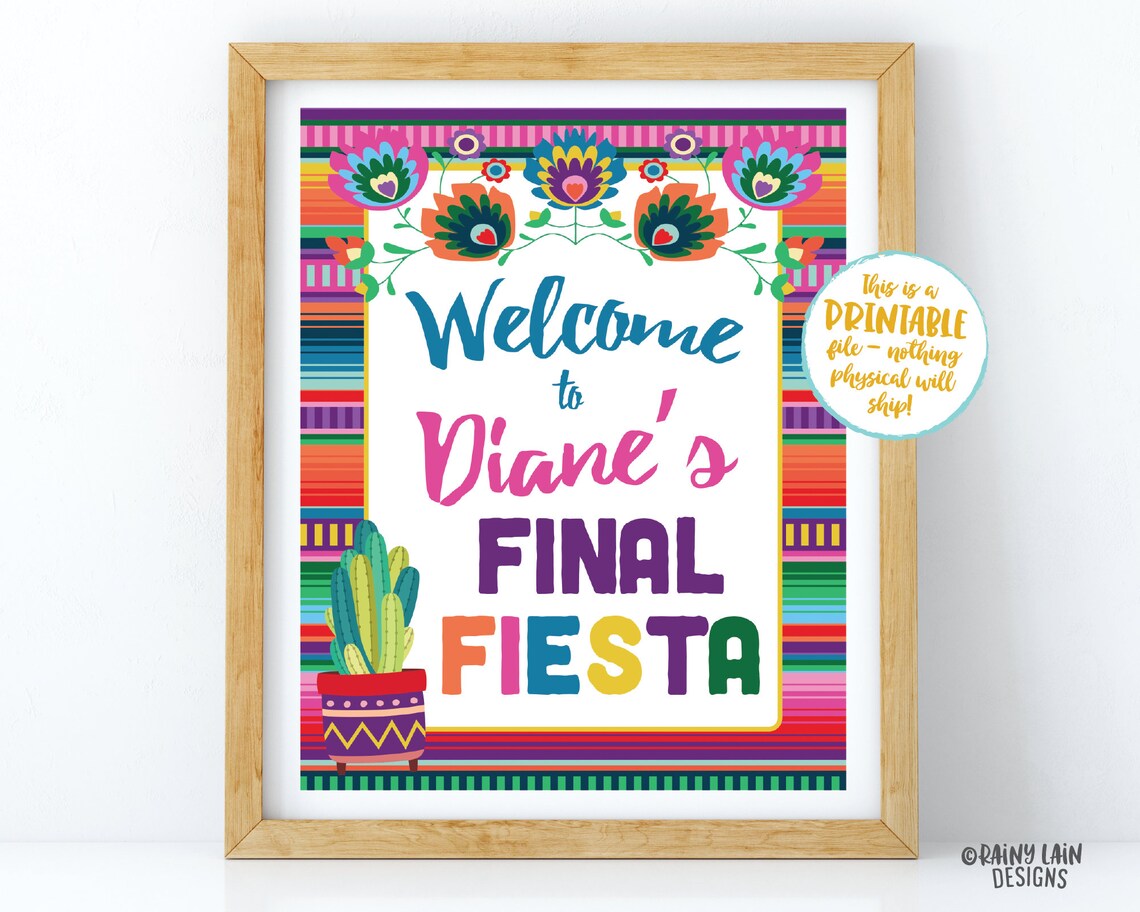 Final Fiesta Sign Final Fiesta Welcome Sign Fiesta | Etsy