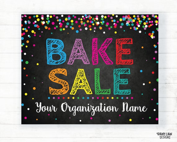 Bake Sale Sign Custom Bake Sale Poster Fundraising Booth - Etsy