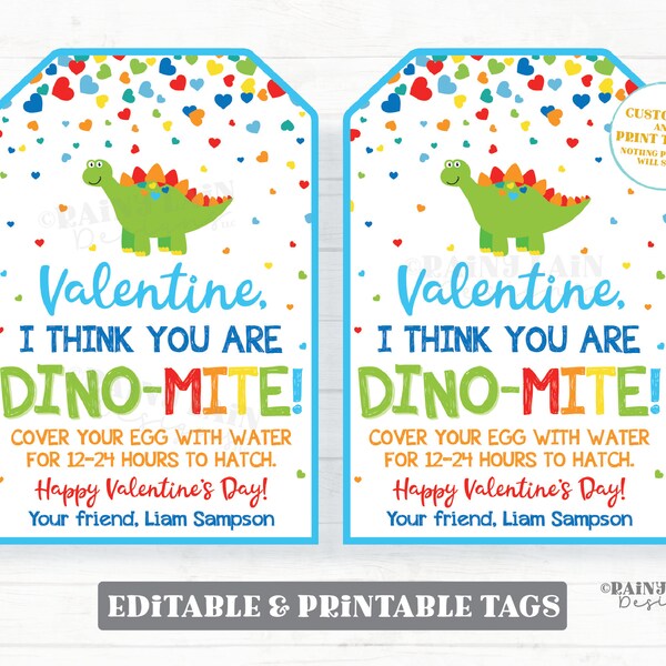Dinosaur Valentine - Etsy