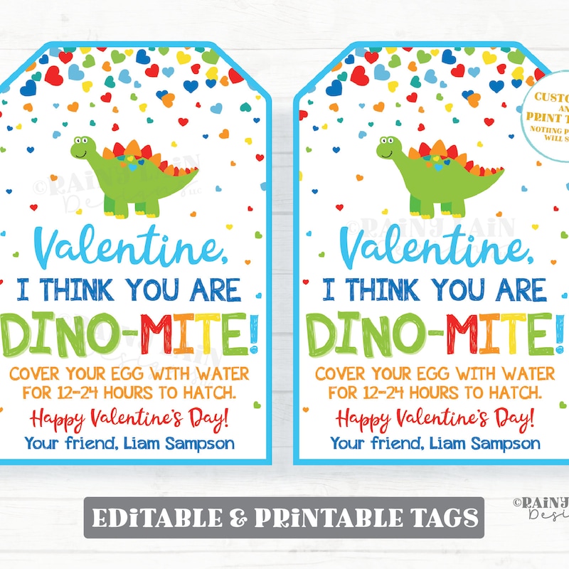 Dinosaur Egg Valentine Card - Etsy