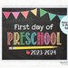 First Day of Preschool Sign Girl Printable First Day of School - Etsy