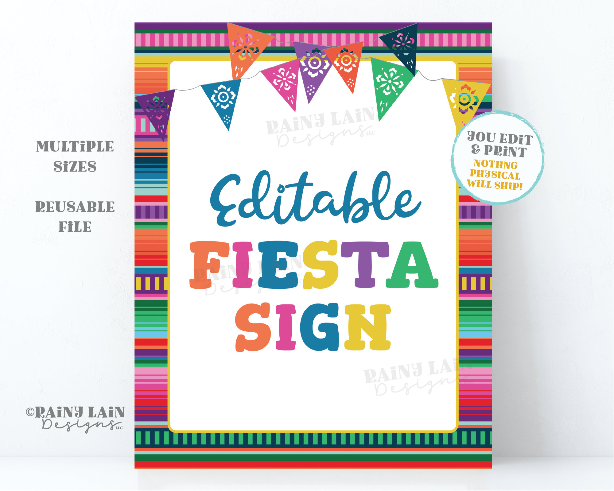 Fiesta Party Printable Invitation Busy