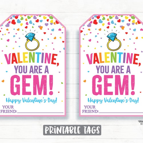 Gem Valentine Tag You Are a Gem Valentine's Day Pop Tag - Etsy