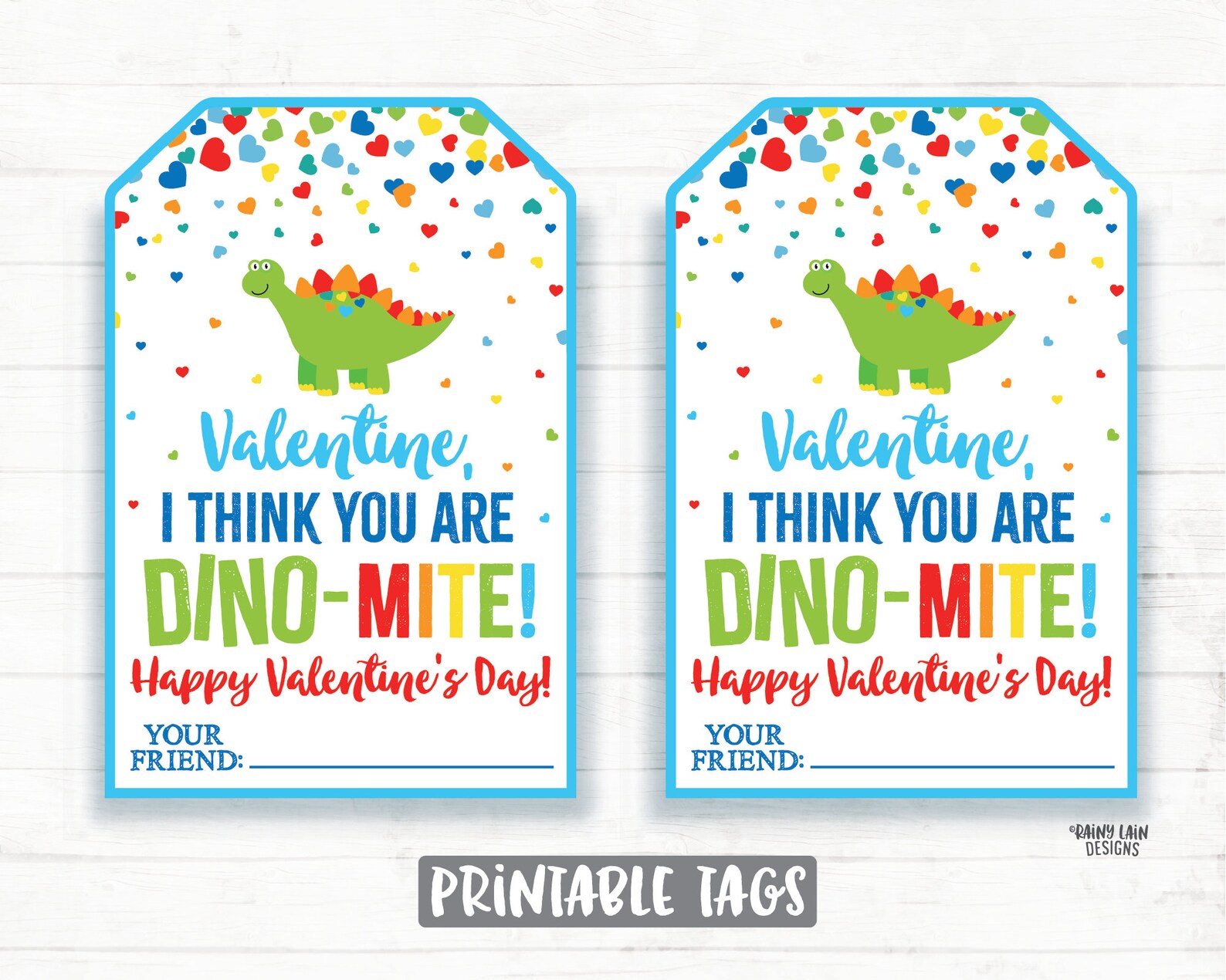 Valentine I think you are Dino-Mite Valentine Dinosaur | Etsy