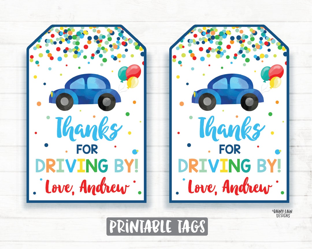 Drive by Birthday Tags, Birthday Parade Boy Drive by Birthday Party ...
