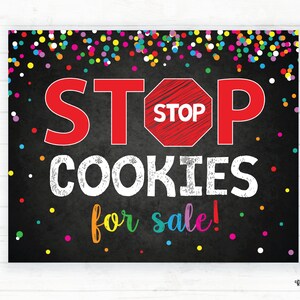 Stop Cookies for Sale, Stop Cookies Sold Here, Cookie Booth Printable ...