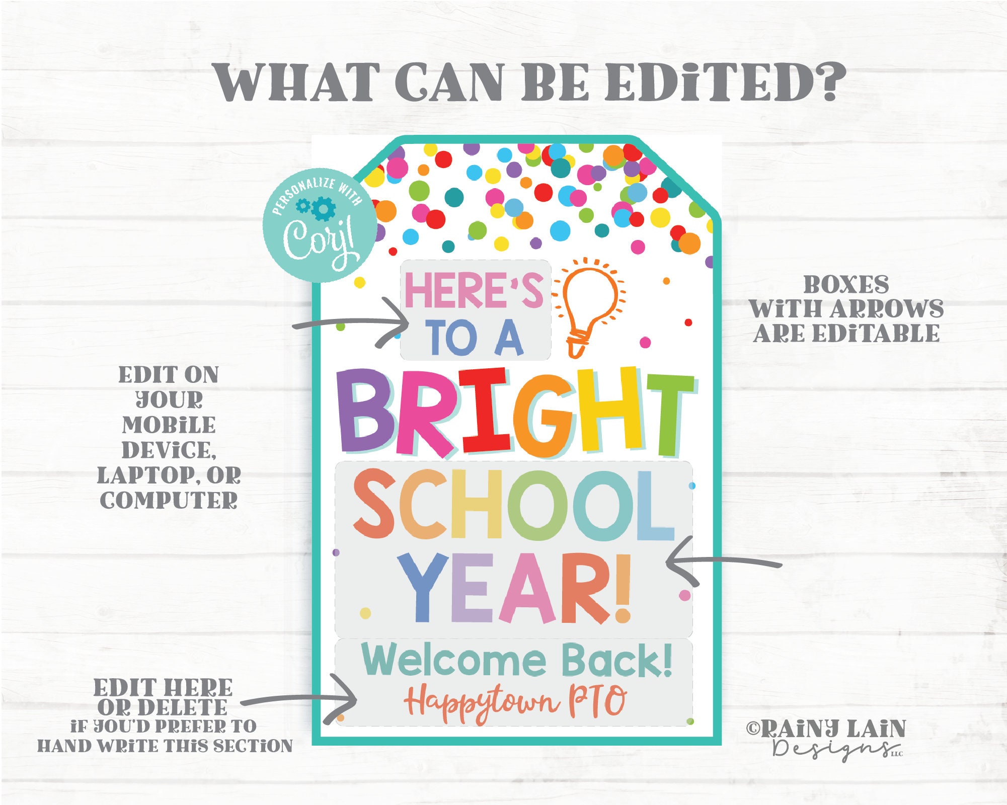Bright School Year Printable Tag Lightbulb Welcome to 1st Grade First ...
