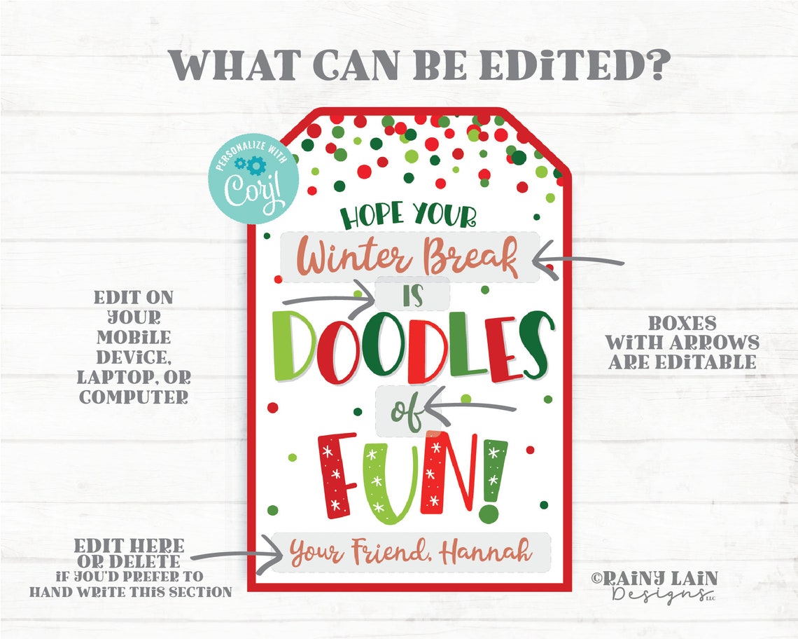 Doodles of Fun Tag Winter Break Gift Pencils Markers Sketch Pad ...