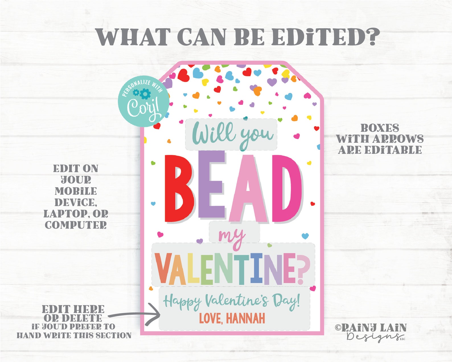 Will You Bead My Valentine Tag Friendship Bracelet Necklace - Etsy