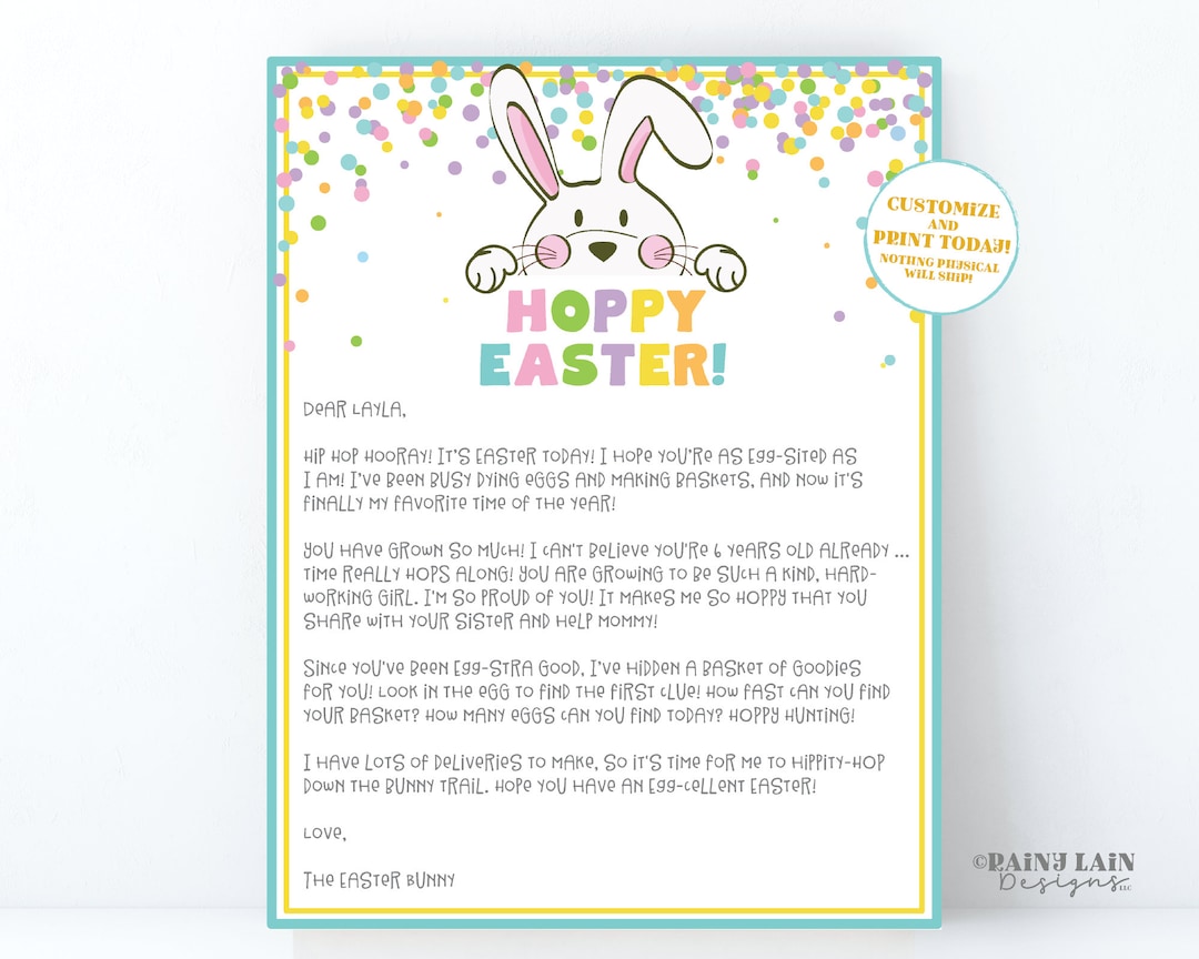 Easter Bunny Letter Editable Letter From the Easter Bunny Easter ...