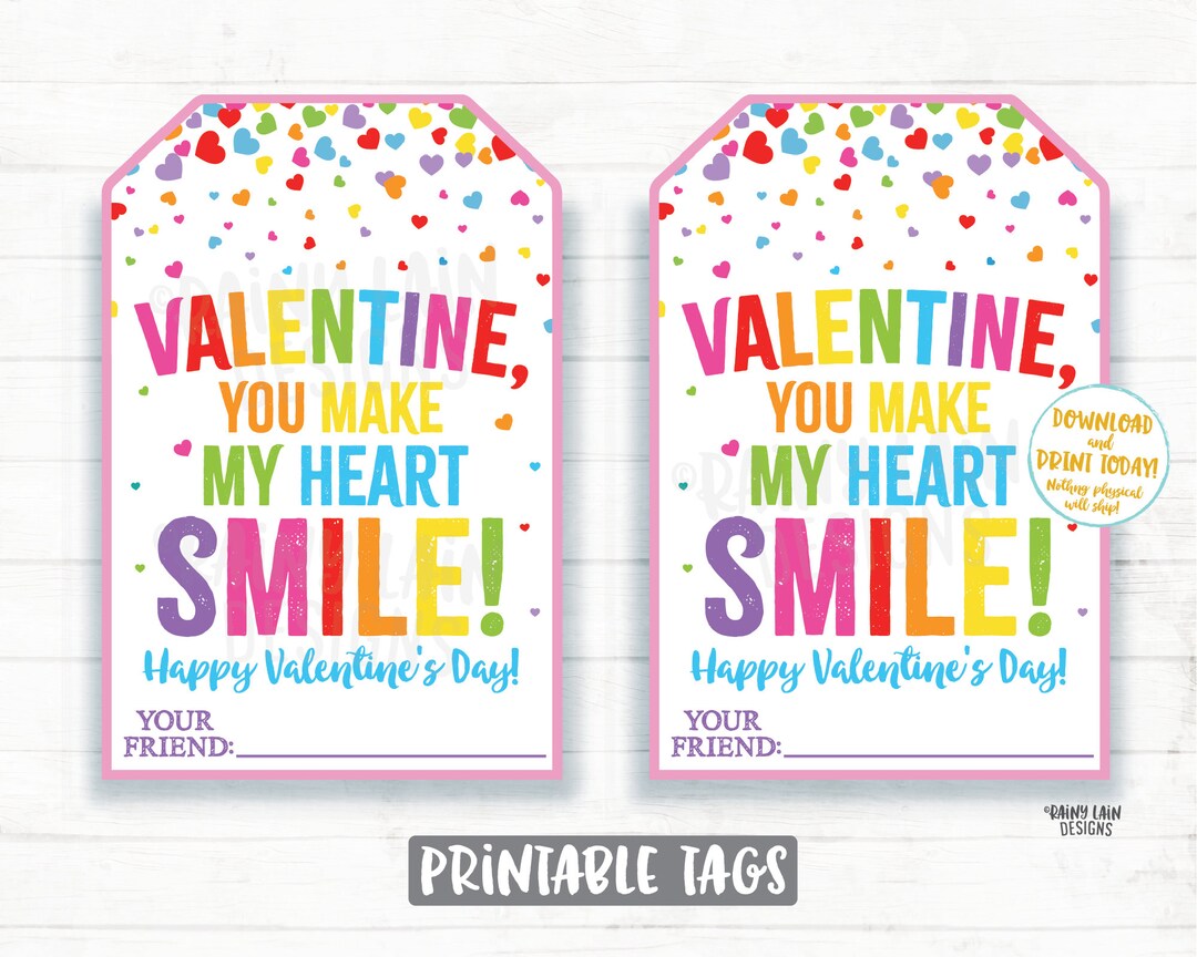 You Make My Heart Smile Valentine Tag Smile Smiley Face Squishy Smiley ...