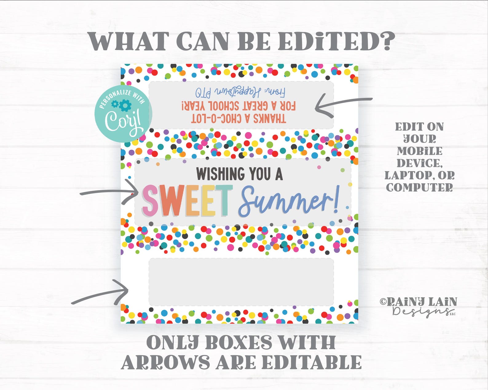 Printable Candy Bar Wrapper, Sweet Summer Teacher Appreciation Candy ...