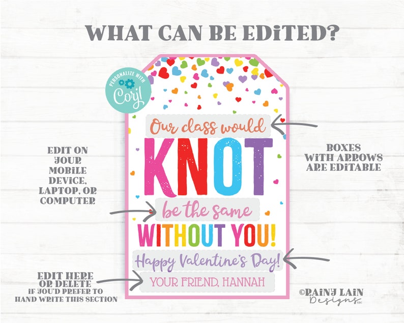 Knot Be the Same Without You Valentine Tag, Friendship Bracelet ...