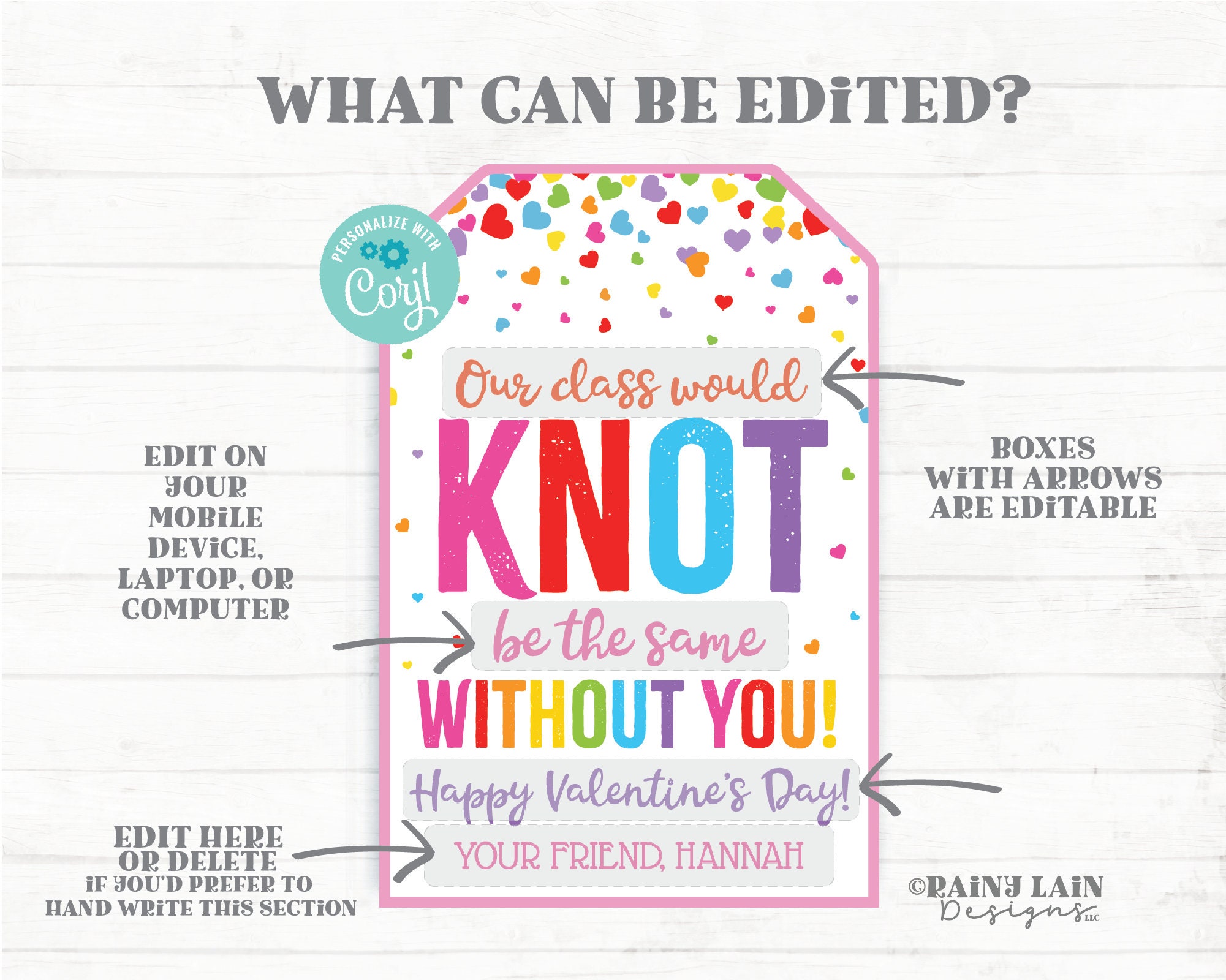 Knot Be the Same Without You Valentine Tag, Friendship Bracelet ...