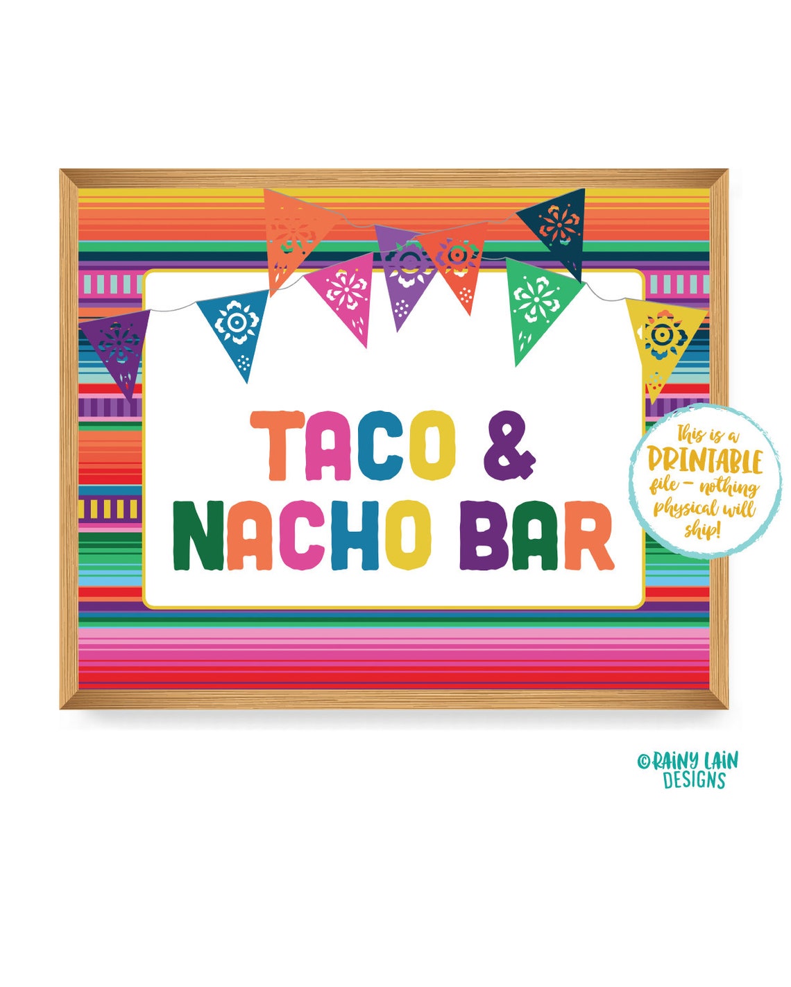 Taco and Nacho Bar Sign Taco Bar Nacho Bar Printable Fiesta - Etsy