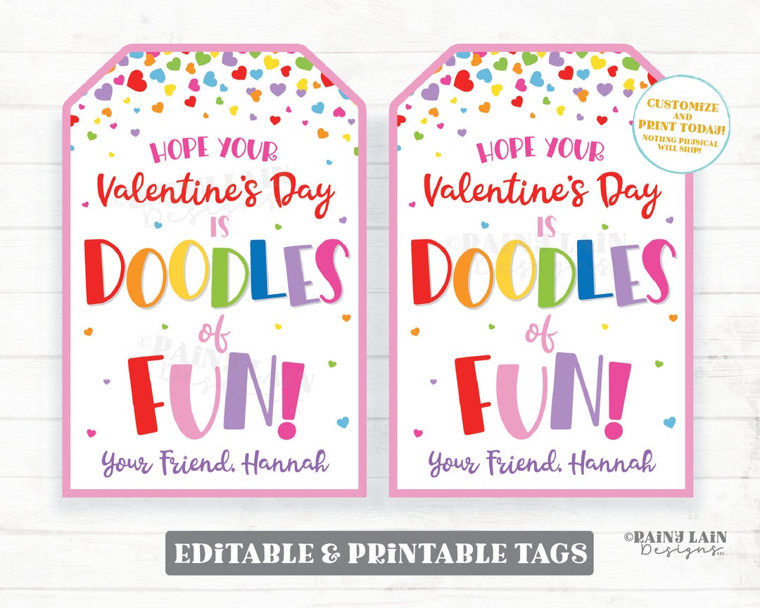 Doodles of Fun Valentine Tag, Sketch Game, Drawing Pad Valentine's Day ...