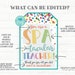 Spa-tacular Gift Tags, Editable Spa Day, Beauty, Nails, Facial, Mask ...