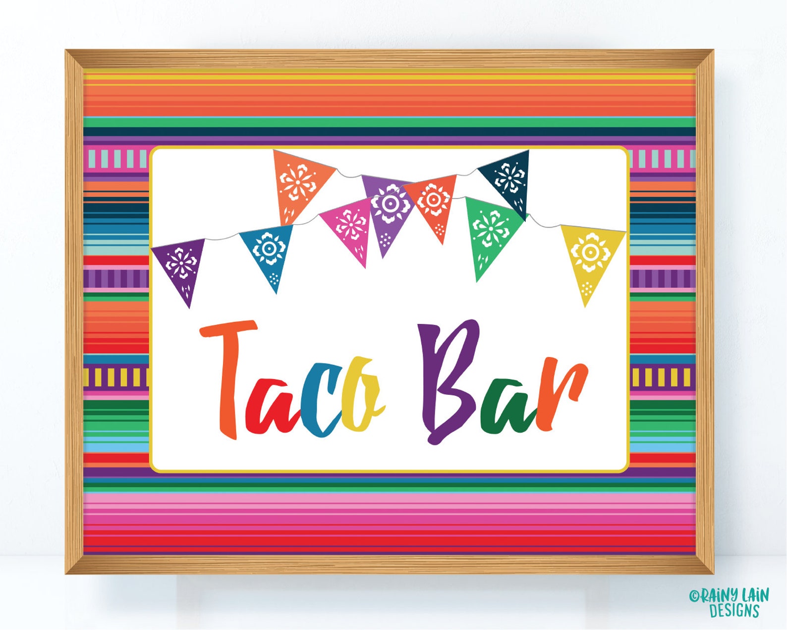 Taco Bar Sign Printable Taco Twosday Sign, Printable Fiesta Sign ...
