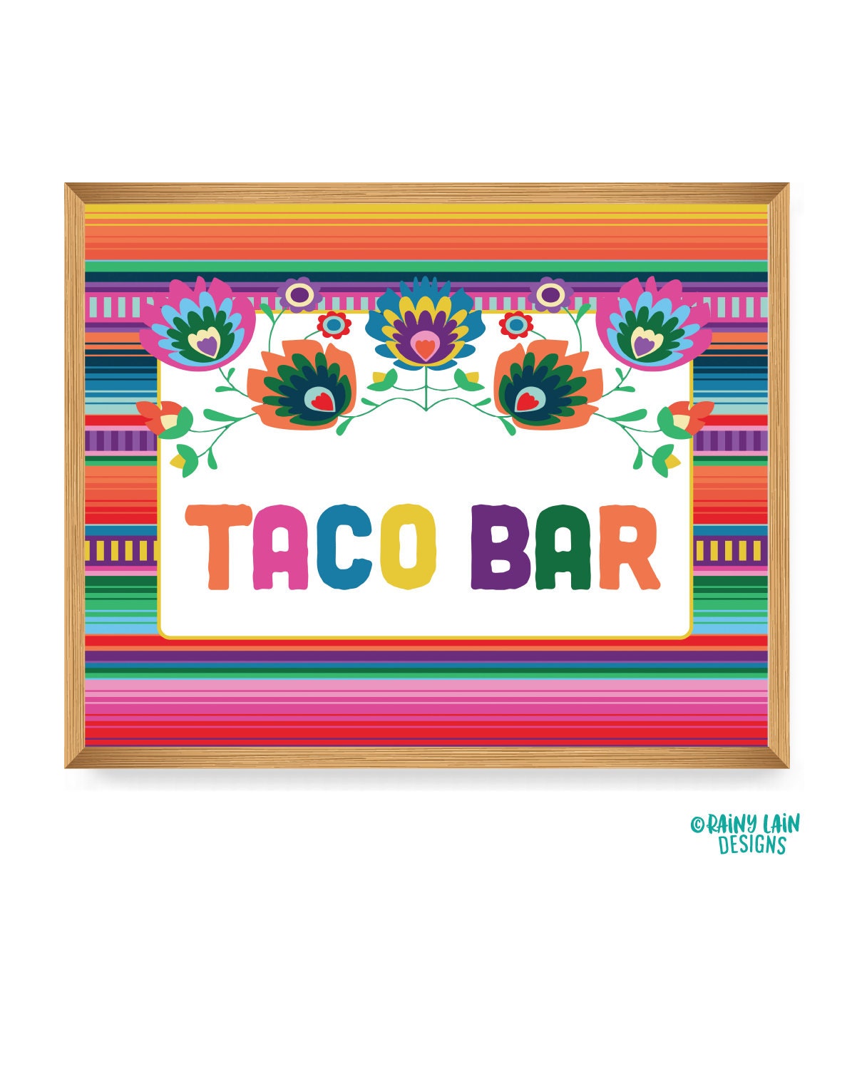 Taco Bar Sign Fiesta Taco Bar Sign Fiesta Theme Signs - Etsy