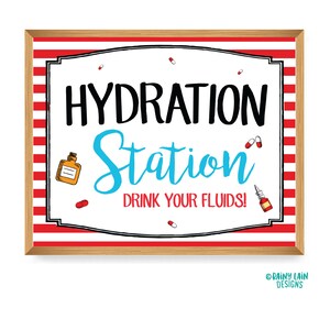 Hydration Station Sign Beverages Sign Drinks Sign Nurse - Etsy